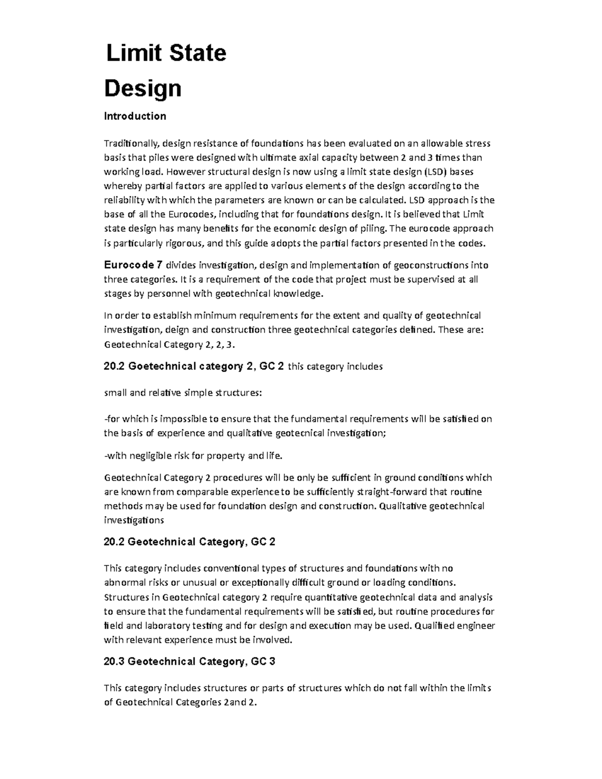 Limit State Design - Limit State Design Introduction Traditionally ...