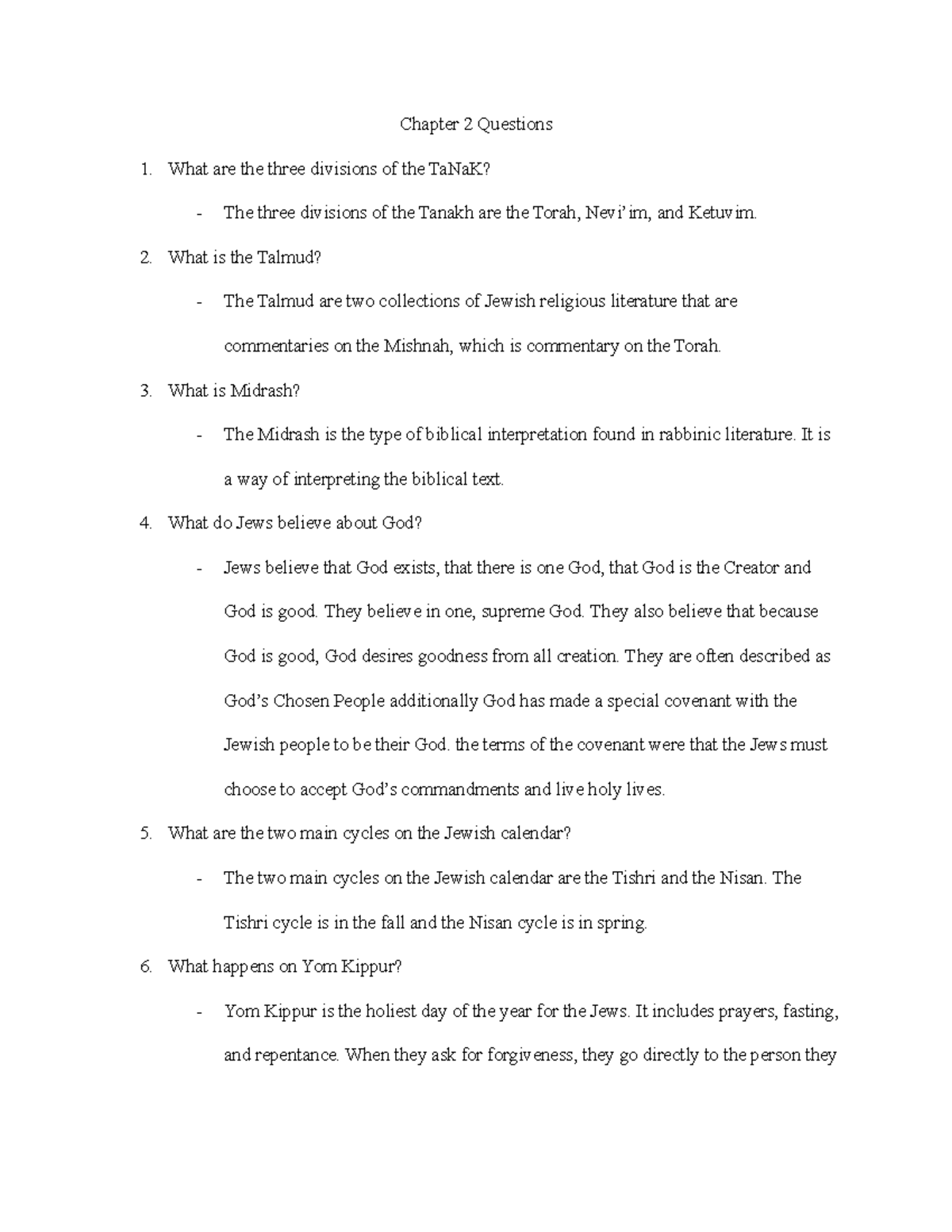 World religions Review - Chapter 2 Questions What are the three ...