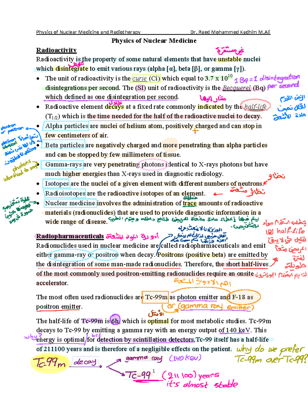 Nuclear medicine and radiotherapy - 1 Physics of Nuclear Medicine ...