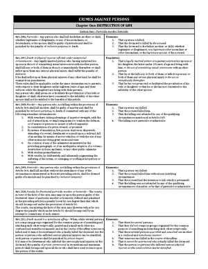 Criminal Law Book 2 Titles Reviewer - Elements and Notes in Criminal ...