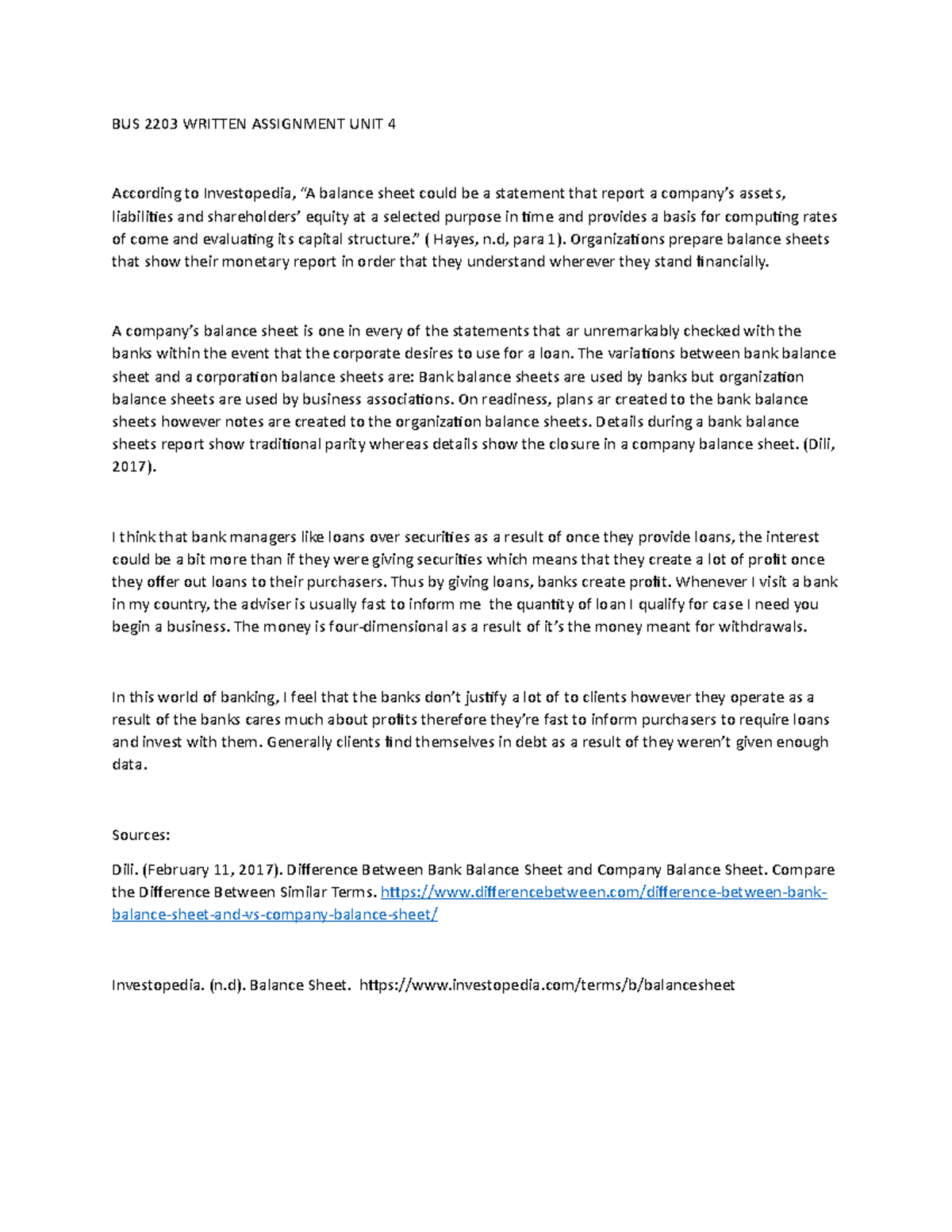 BUS 2203 Written Assignment UNIT 4 - BUS 2203 WRITTEN ASSIGNMENT UNIT 4 According to ...