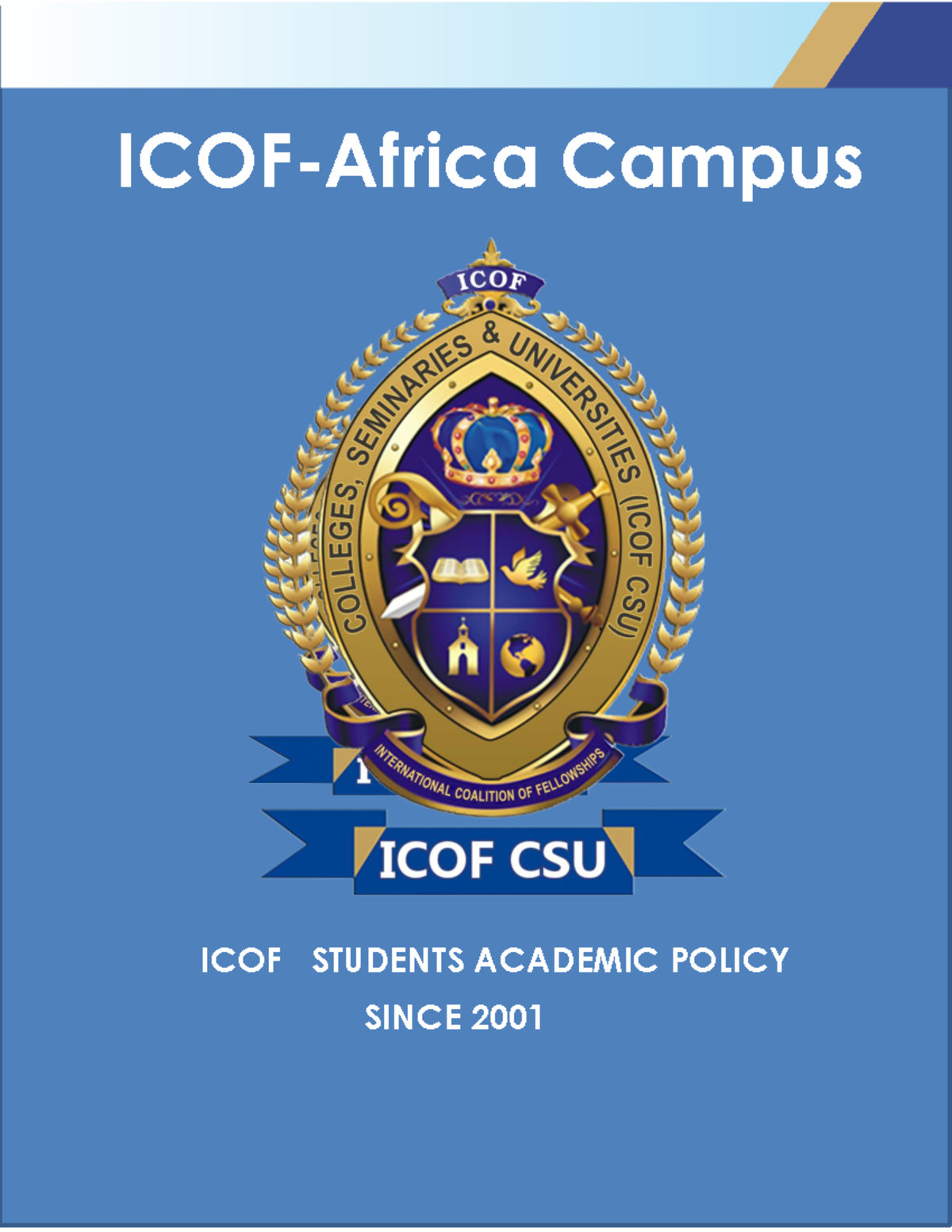 ICOF Students Academic Policy-3 - ICOF-Africa Campus ICOF STUDENTS ...
