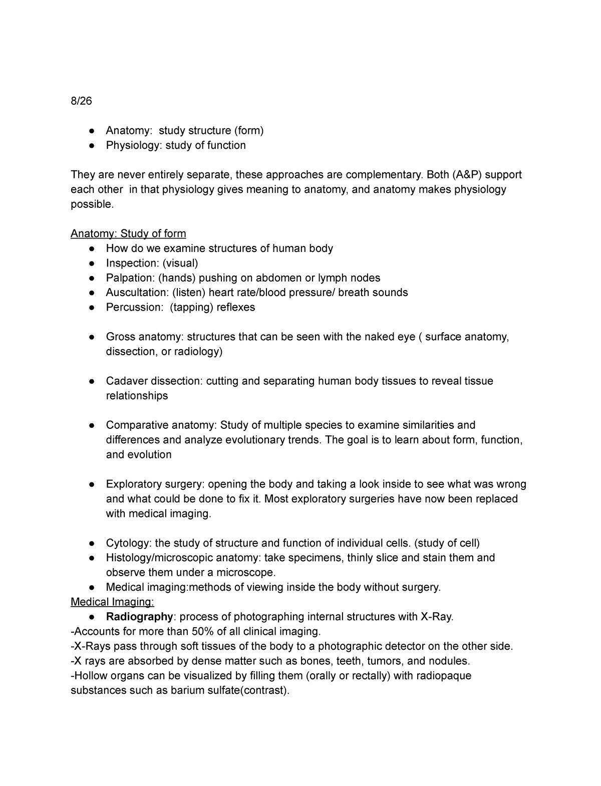 A & P Notes 1 - Google Docs - BIOS 130 - Ohio - Studocu