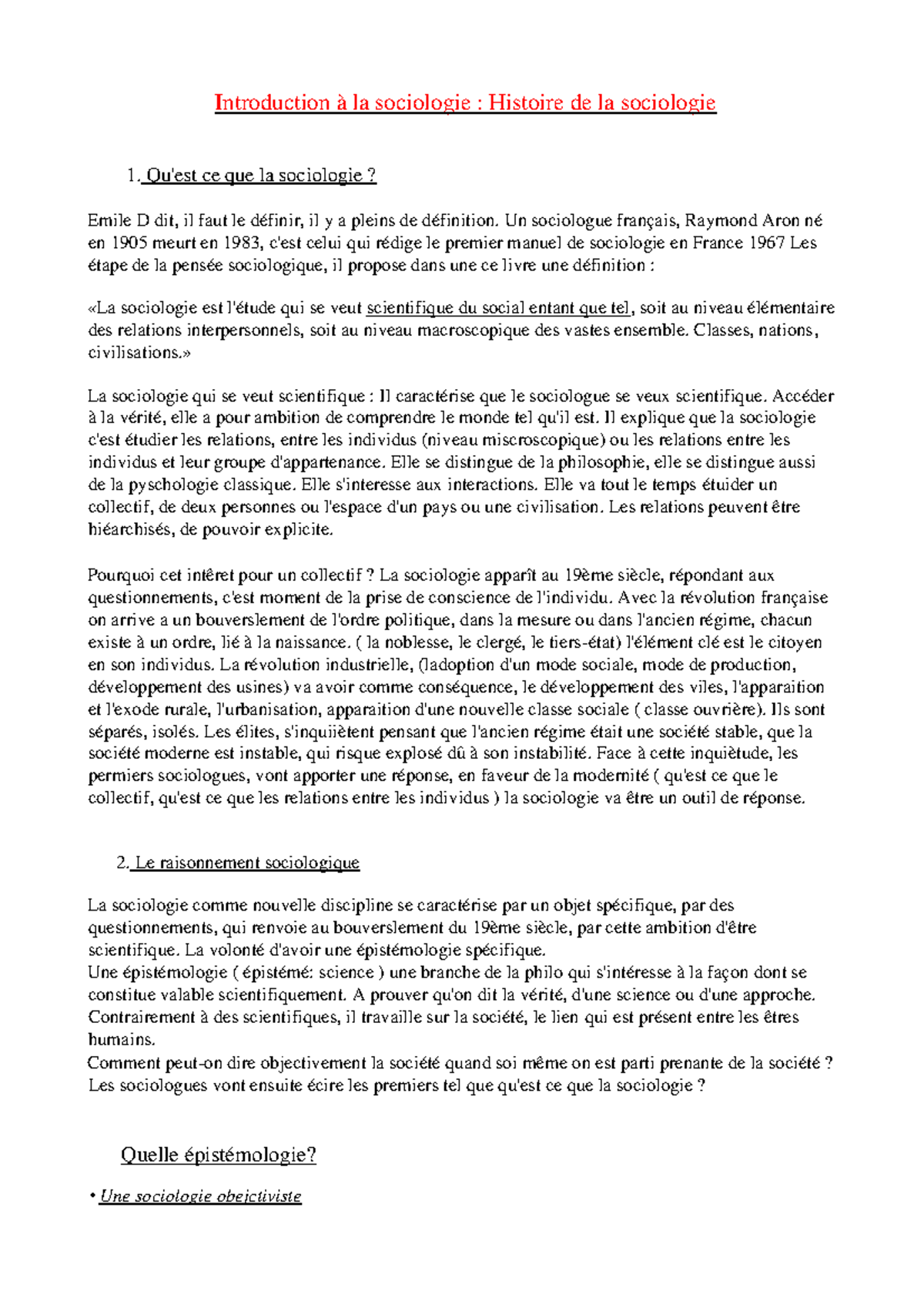 CM Intro à la Socio - Warning: TT: undefined function: 32 Introduction à la sociologie ...