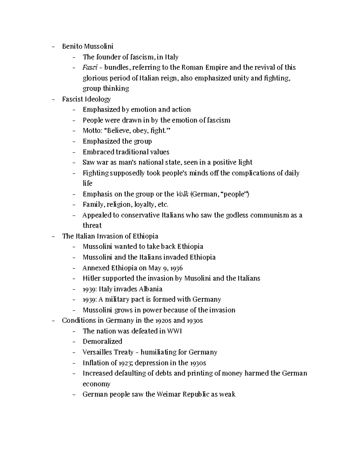 Module 6 - Lesson 12 notes - Benito Mussolini The founder of fascism ...