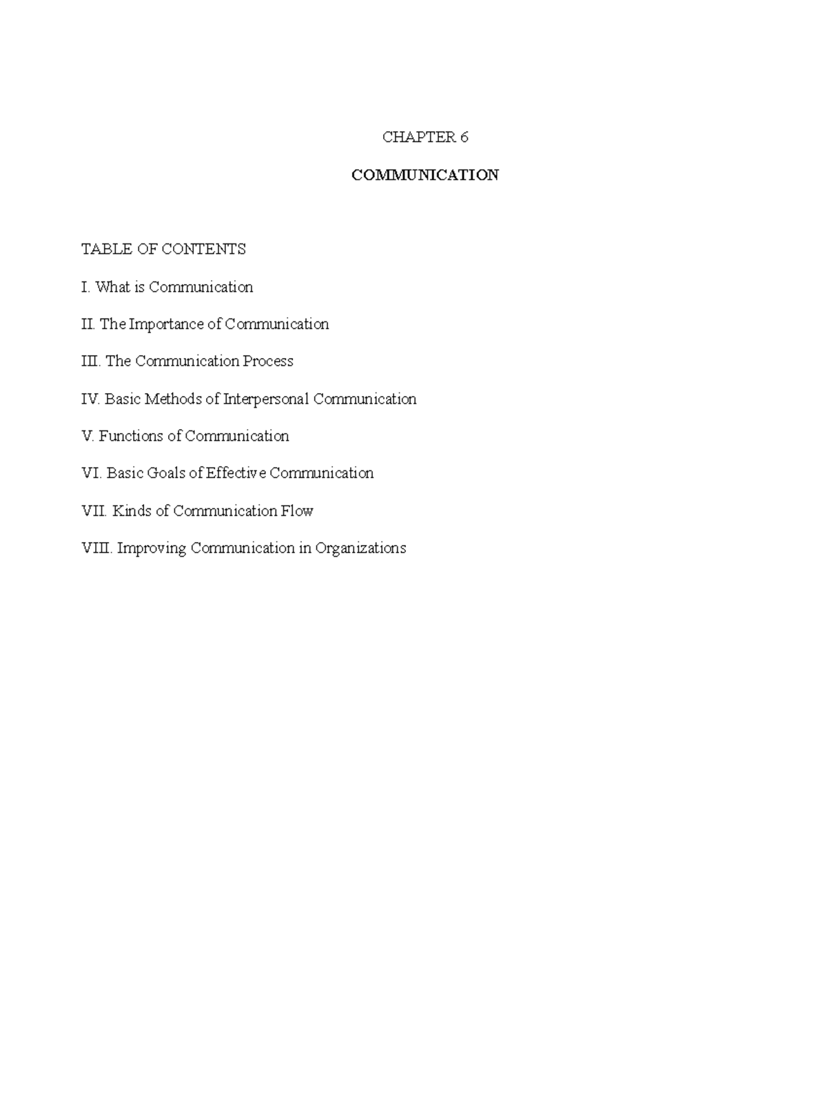 Communication - Chapter 6 - Human Behavior in Organizations - CHAPTER 6 ...