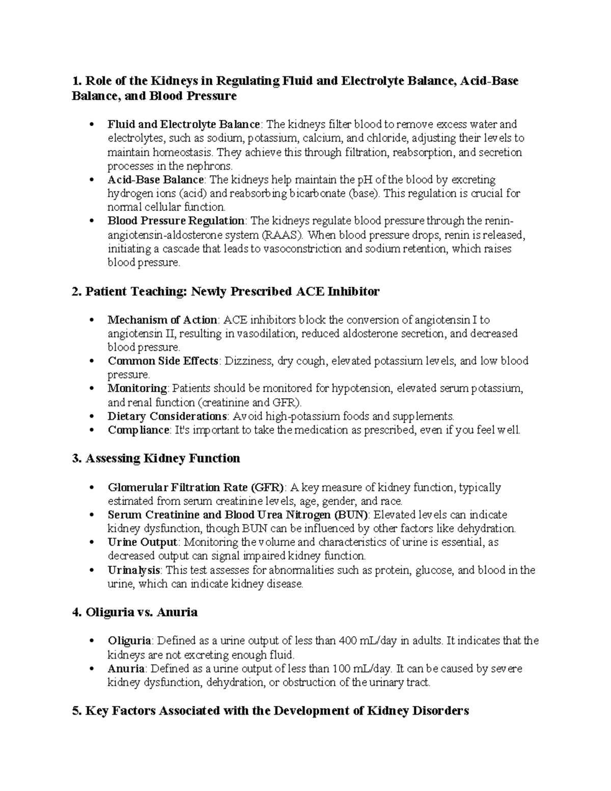 Renal review - 1. Role of the Kidneys in Regulating Fluid and ...
