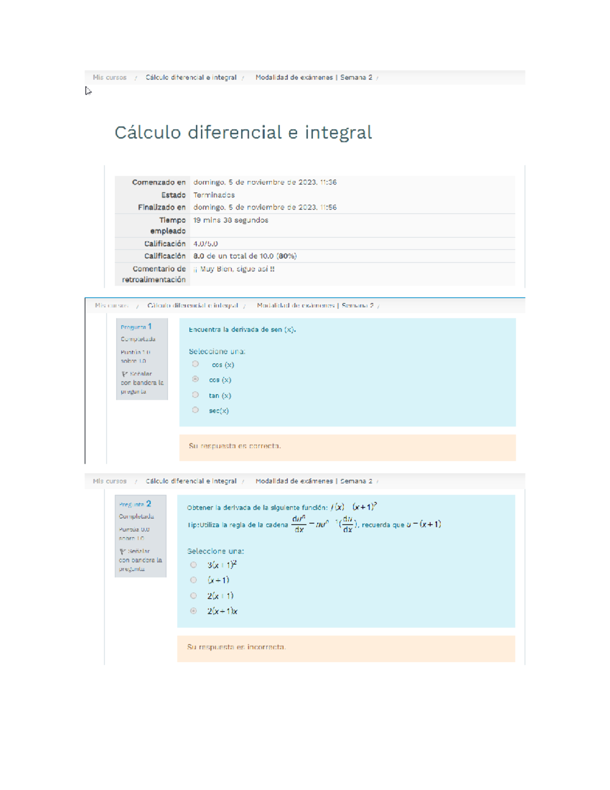 Examen Semana 2 - calculo diferencial e integral - Studocu