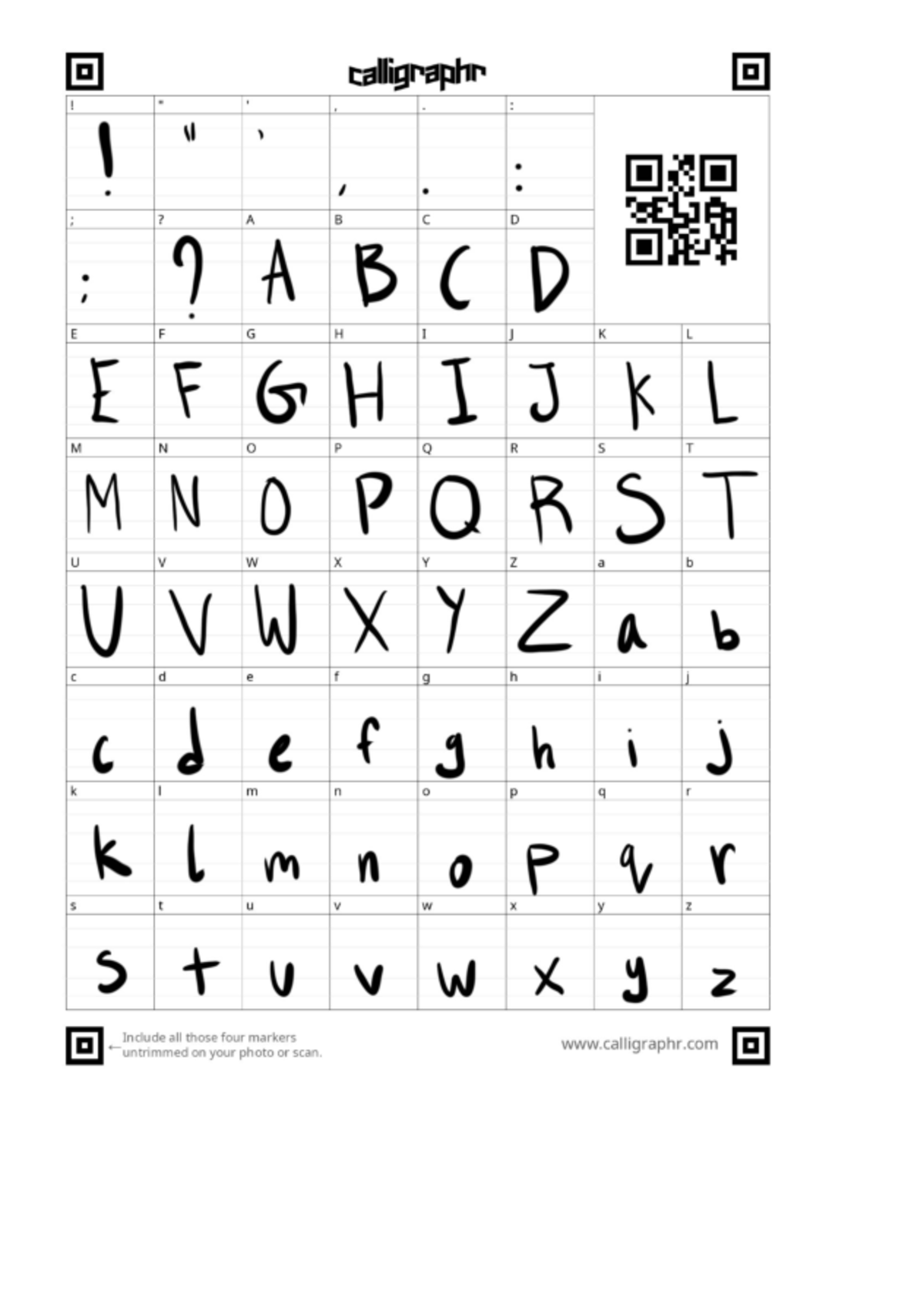 Calligraphr-Template - calligraphr A B C D TABCD E F G H I J K E F GHIJ ...