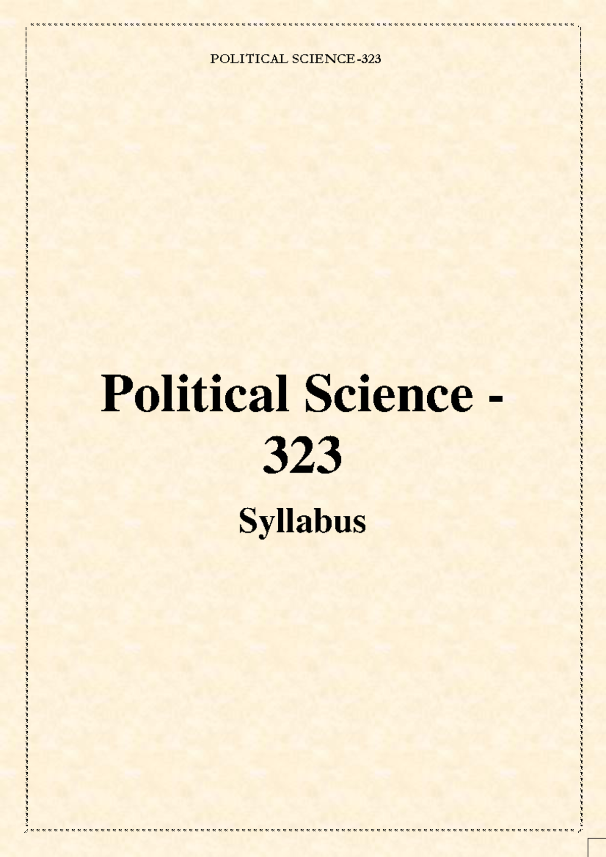 Political+Science pdf - POLITICAL SCIENCE- 323 Political Science - 323 ...