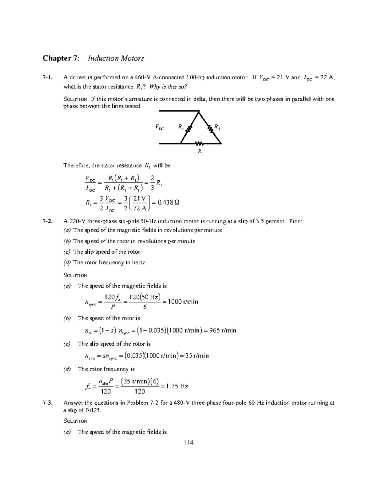 Chapter 7 Induction Motors - Chapter 7 : Induction Motors 7-1. A dc ...