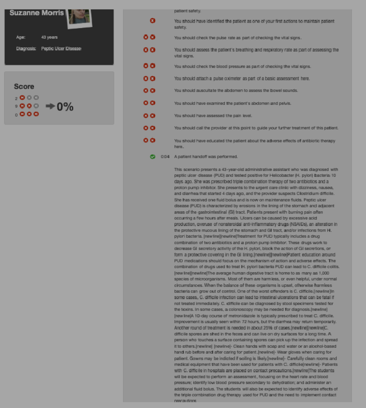 Suzanna Morris Vsim Results - NURS 2850 - Studocu