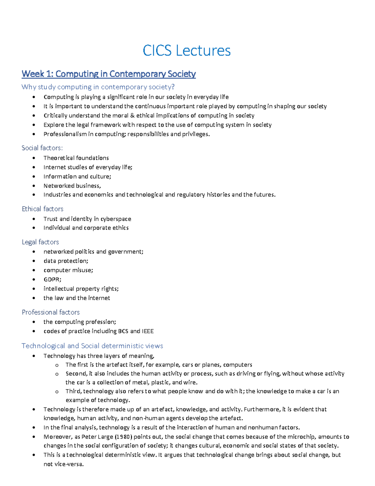 CICS everything - Summary Computing in Contemporary Society - CICS 1 ...