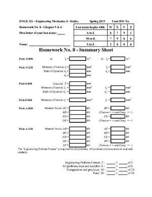 ENGR251 S19 HW5 Ch4 Problems - ENGR 251 - Engineering Mechanics I - Statics Spring 2019 Your HW ...