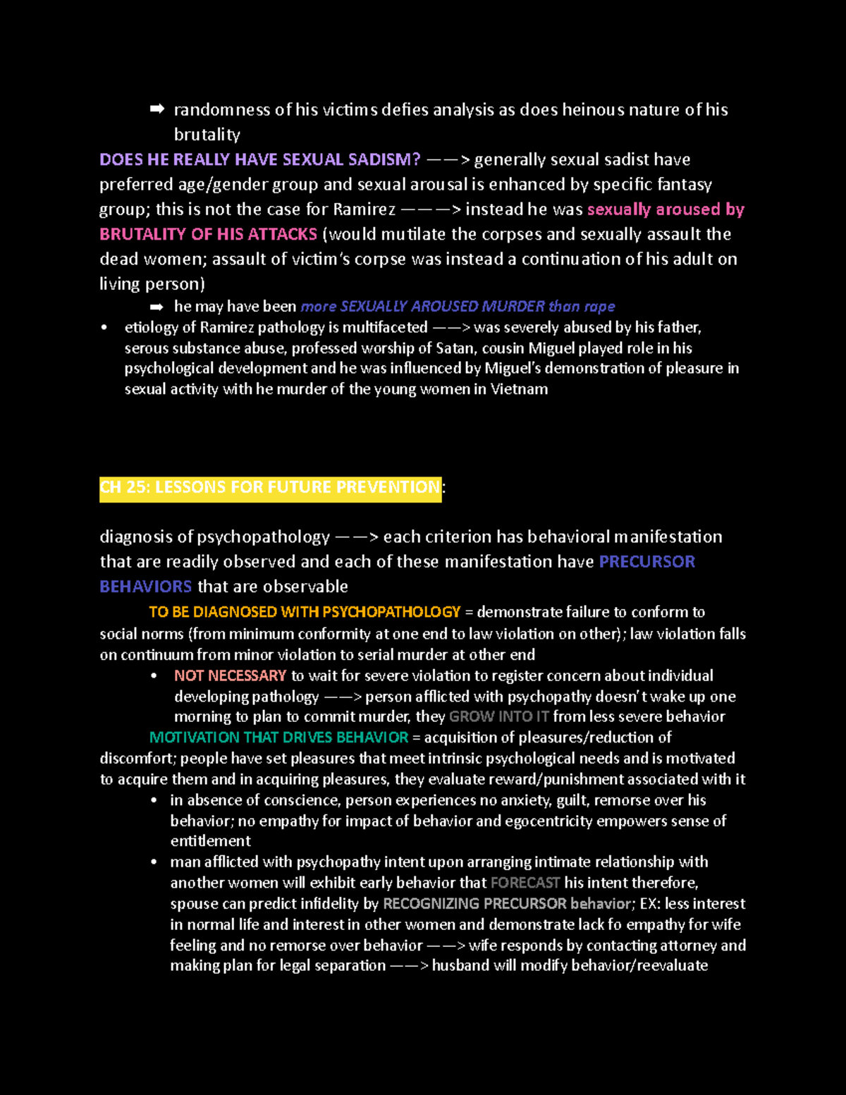 PSY 479 CH 25 - ch 25 notes - randomness of his vic-ms defies analysis ...