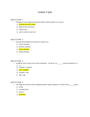Lecture 4 Quiz - Lecture 4 Quiz QUESTION 1 Water is considered the ...