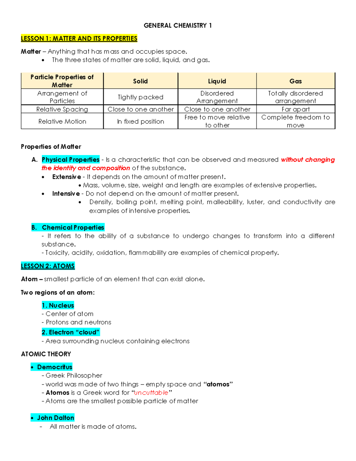GC1- Handouts - An document of documents - GENERAL CHEMISTRY 1 LESSON 1 ...