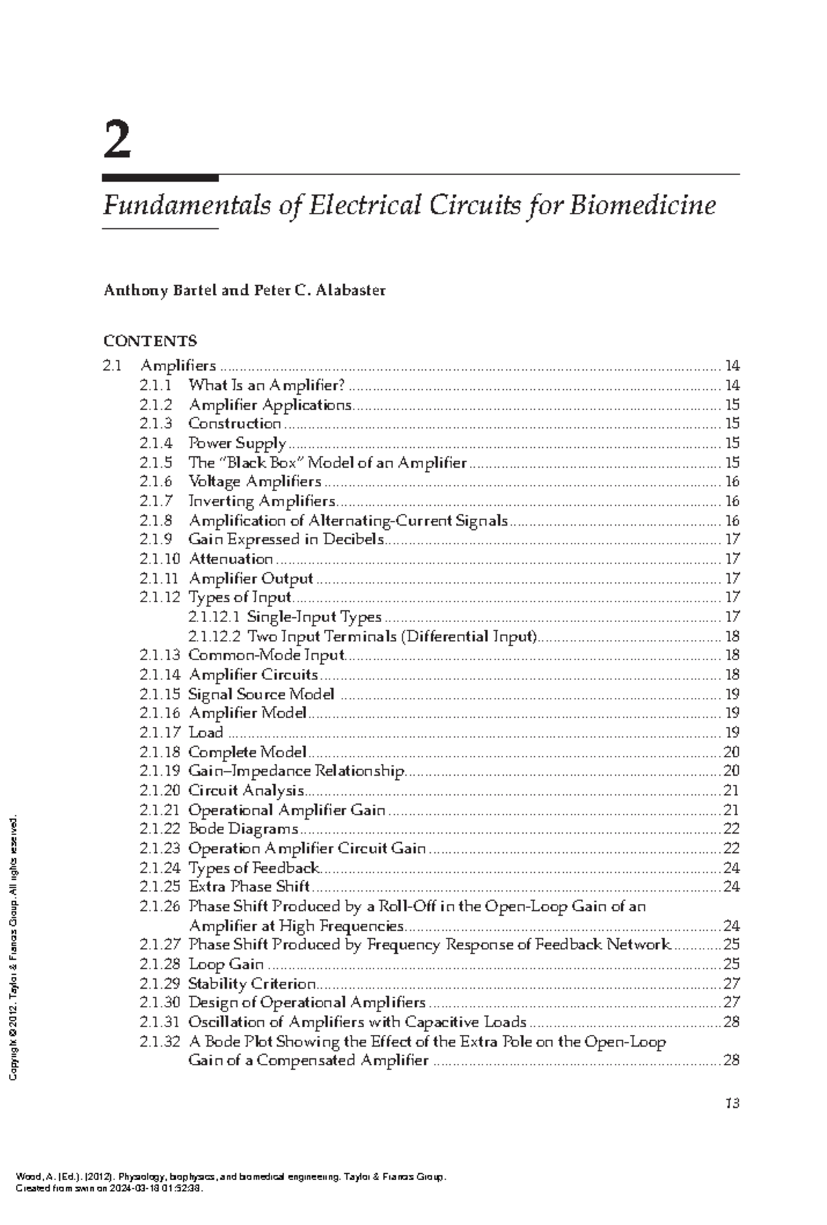 Physiology, Biophysics, and Biomedical Engineering - (2 Fundamentals of ...