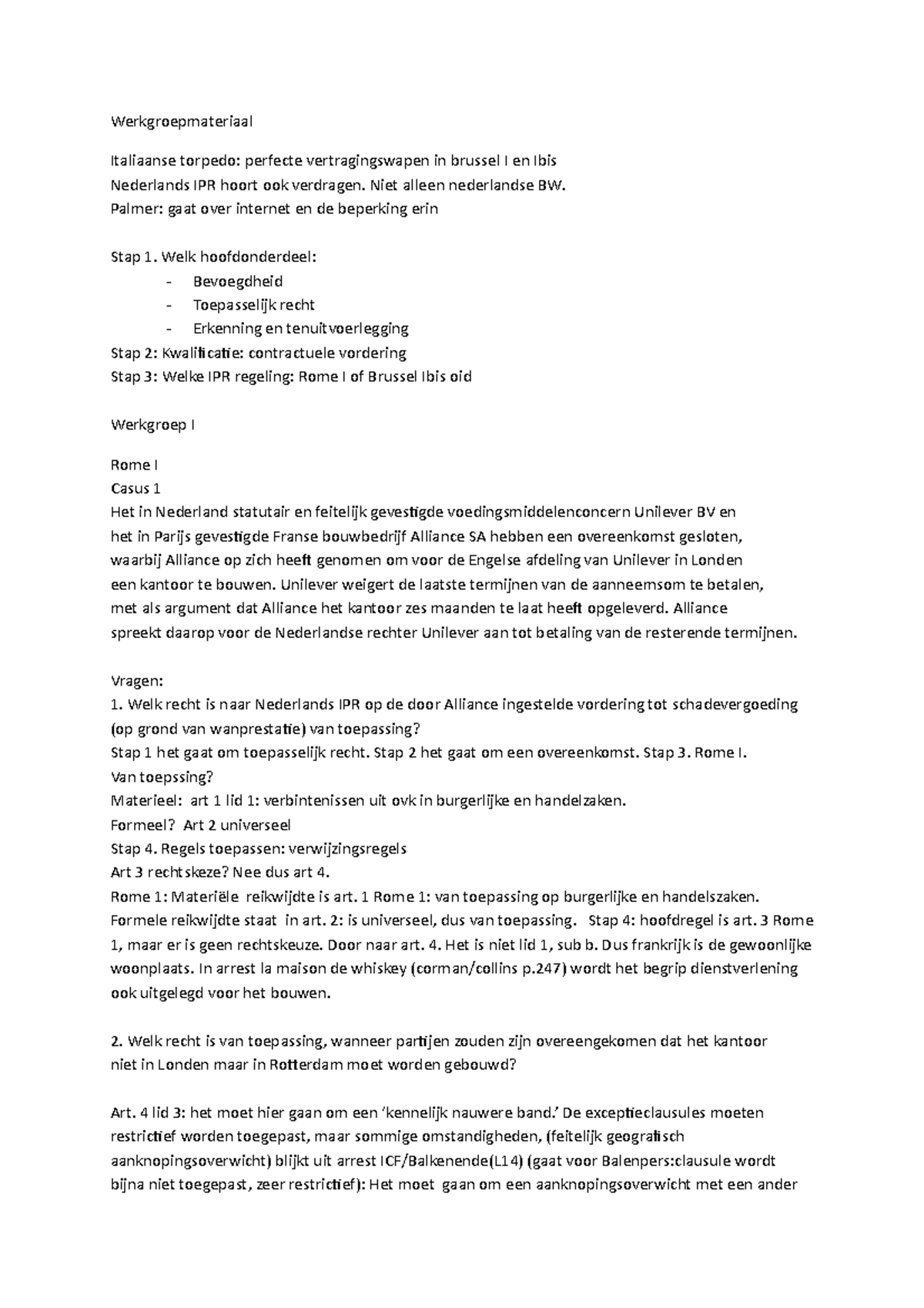 Werkgroep uitwerkingen Internationaal privaatrecht Notarieel recht ...