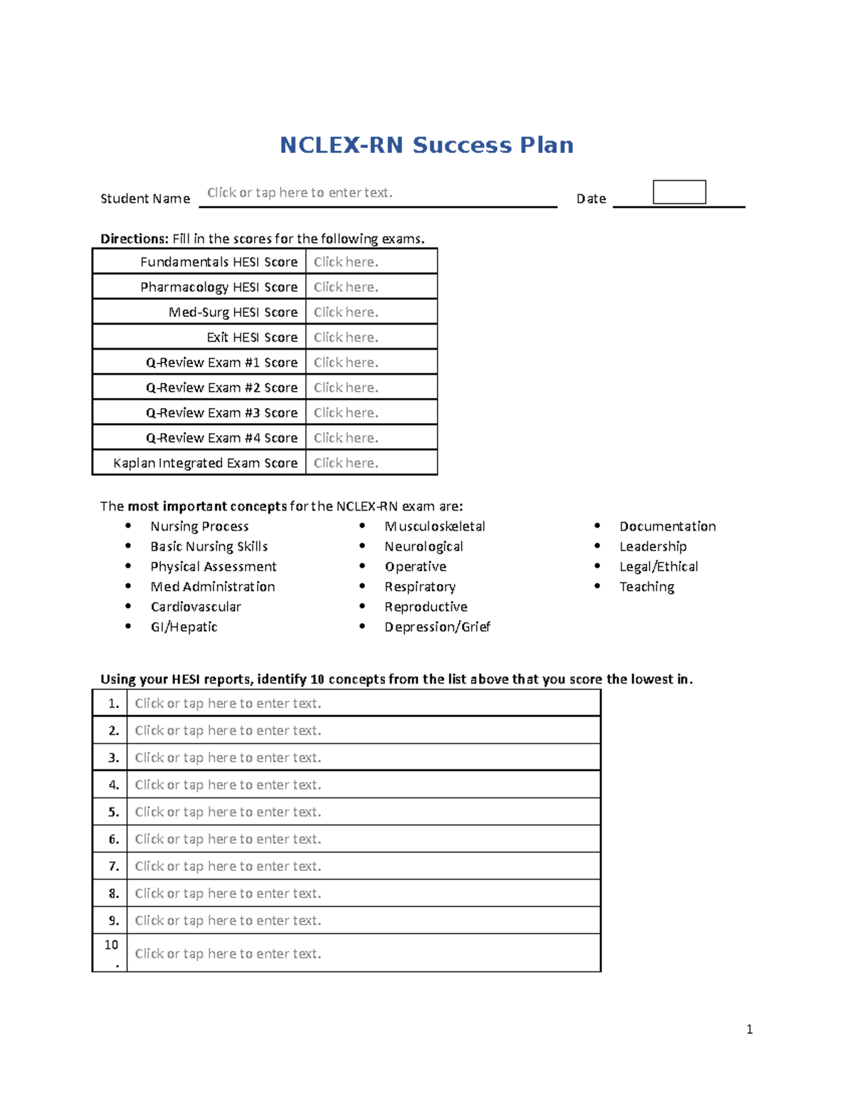Nclex-RN Success Plan - nclex prep plan - NCLEX-RN Success Plan Student ...