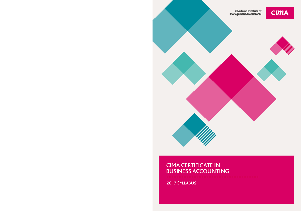 Cert BA Syllabus 2017 - study - CIMA CERTIFICATE IN BUSINESS ACCOUNTING ...