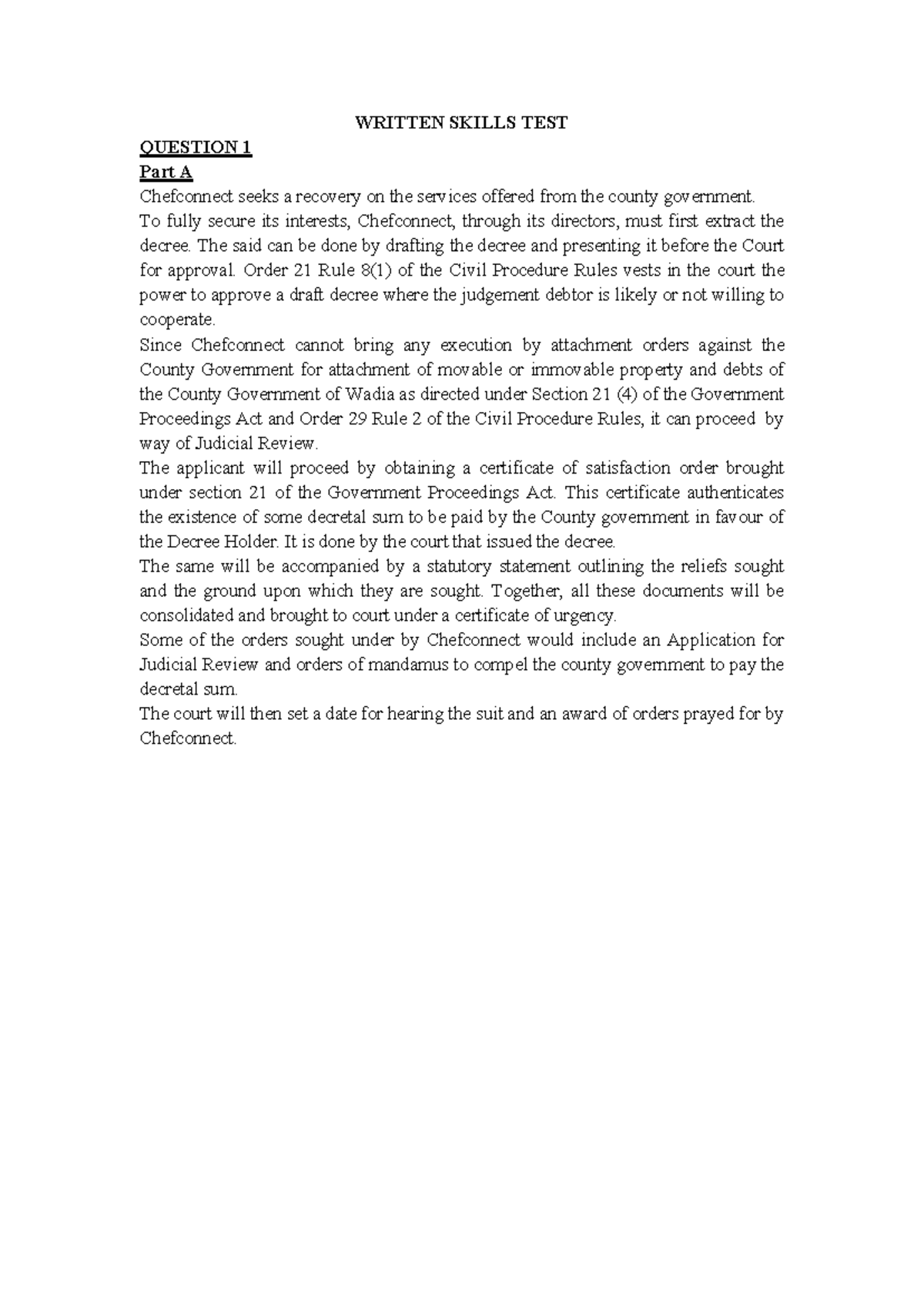 Written Skills TEST - good notes - WRITTEN SKILLS TEST QUESTION 1 Part ...