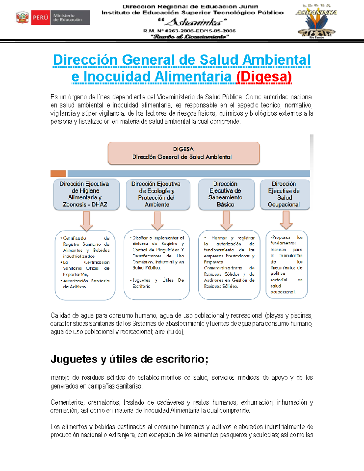 Clase 06 Dirección General de Salud Ambiental e Inocuidad Alimentaria ...