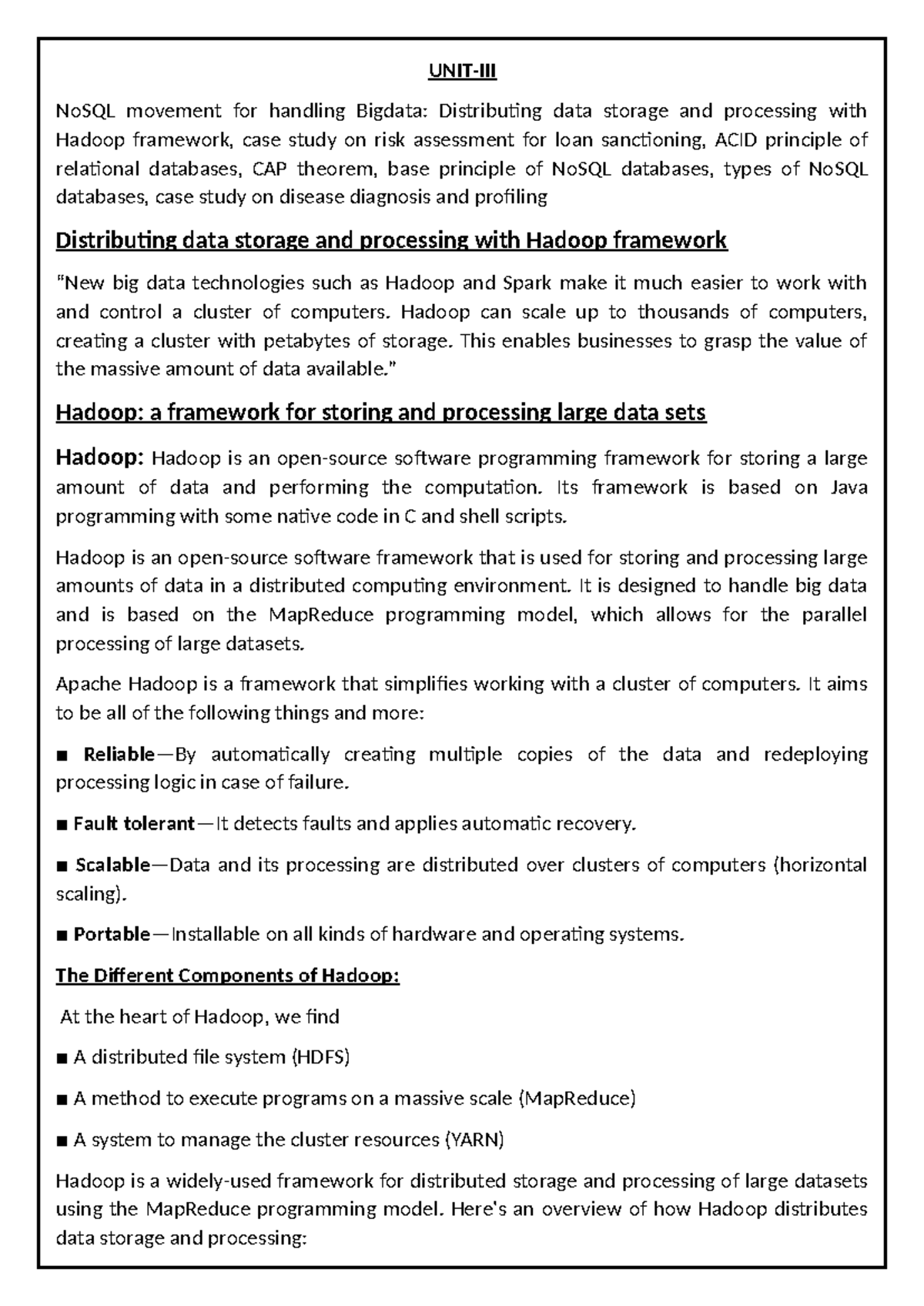 The CAP Theorem Overview - UNIT-III NoSQL movement for handling Bigdata: Distributing data ...