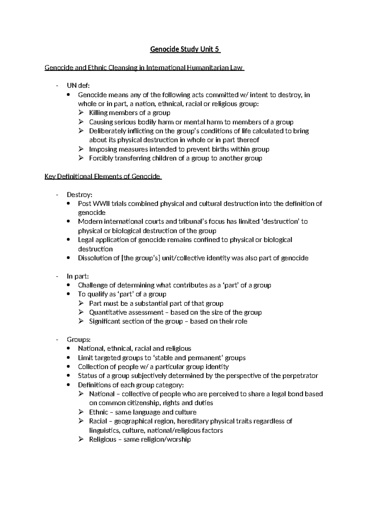 Genocide Study Unit 5 - Summary Criminology - Genocide Study Unit 5 ...