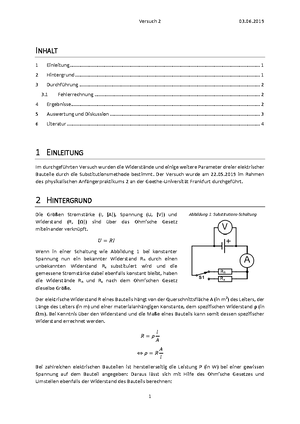 So Se 11 Physik AP2 V6 - Ap2 Versuch 6 - Physikpraktikum Versuch 6 ...