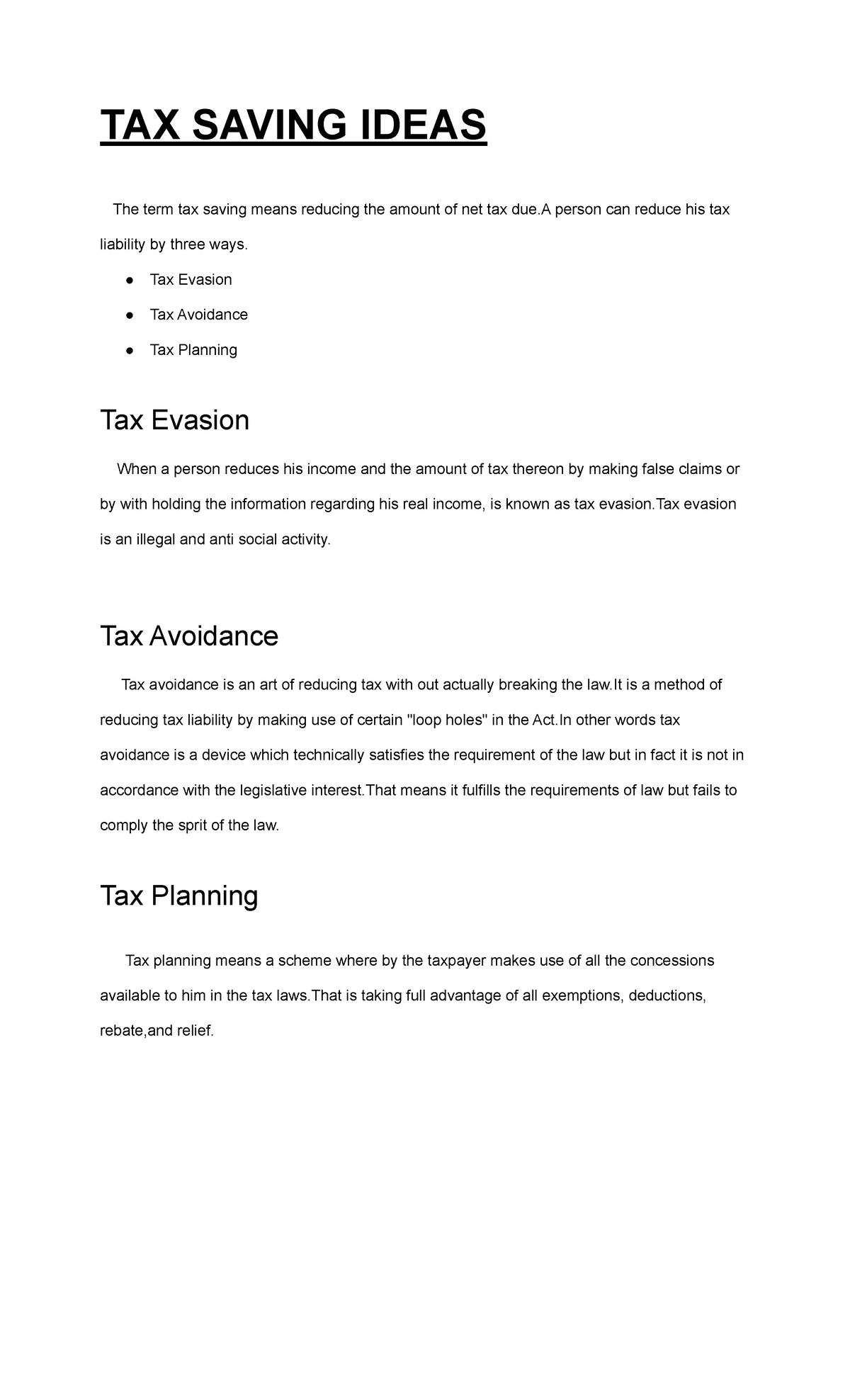 Income tax( Mcom) - It's lecture notes about tax saving ideas - TAX ...