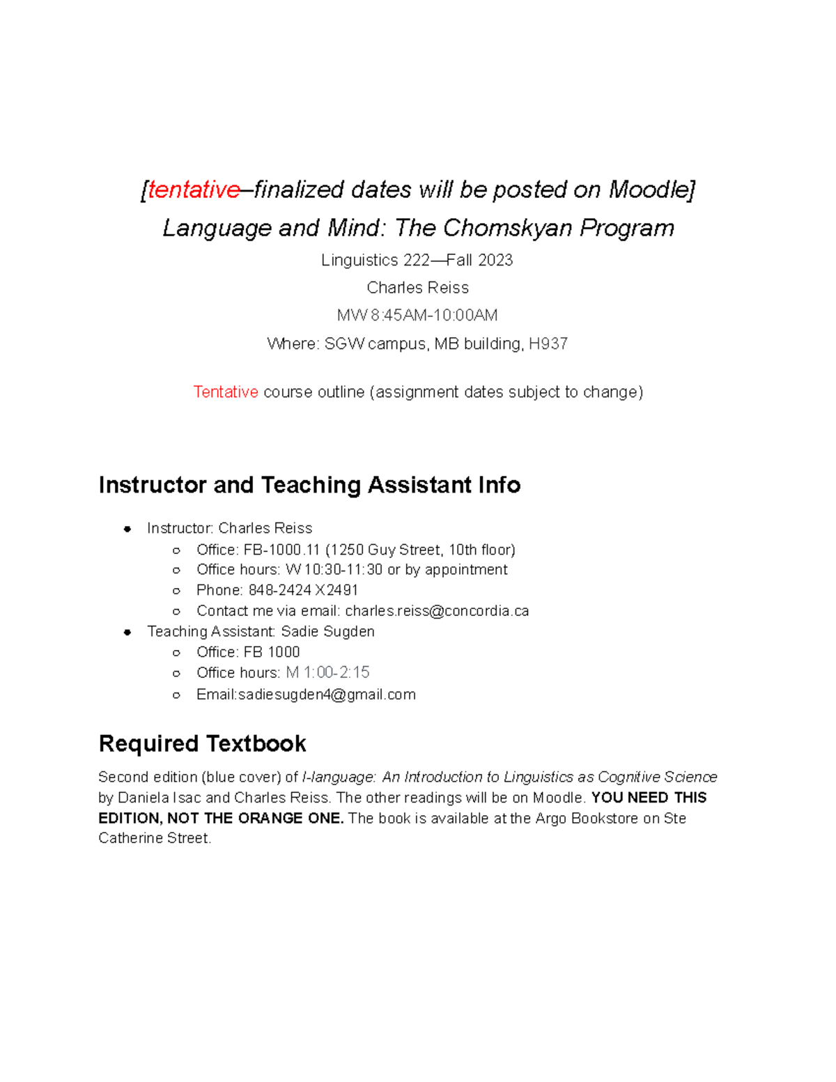 LING222 F23 - Outline for Fall 2023 Semester - [tentative–finalized ...