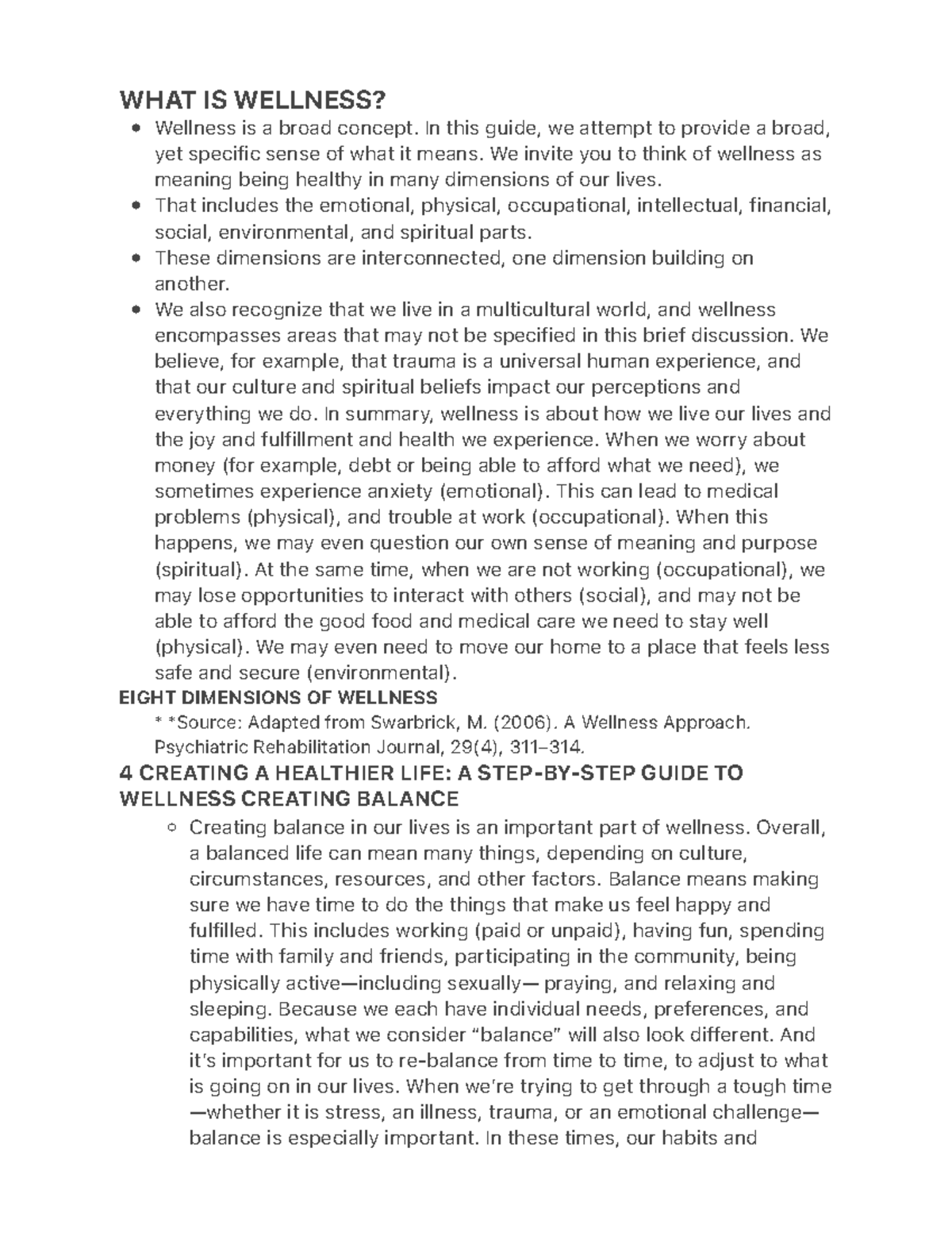 WHAT IS Wellness - ï ï ï ï ï WHAT IS WELLNESS? Wellness is a broad ...