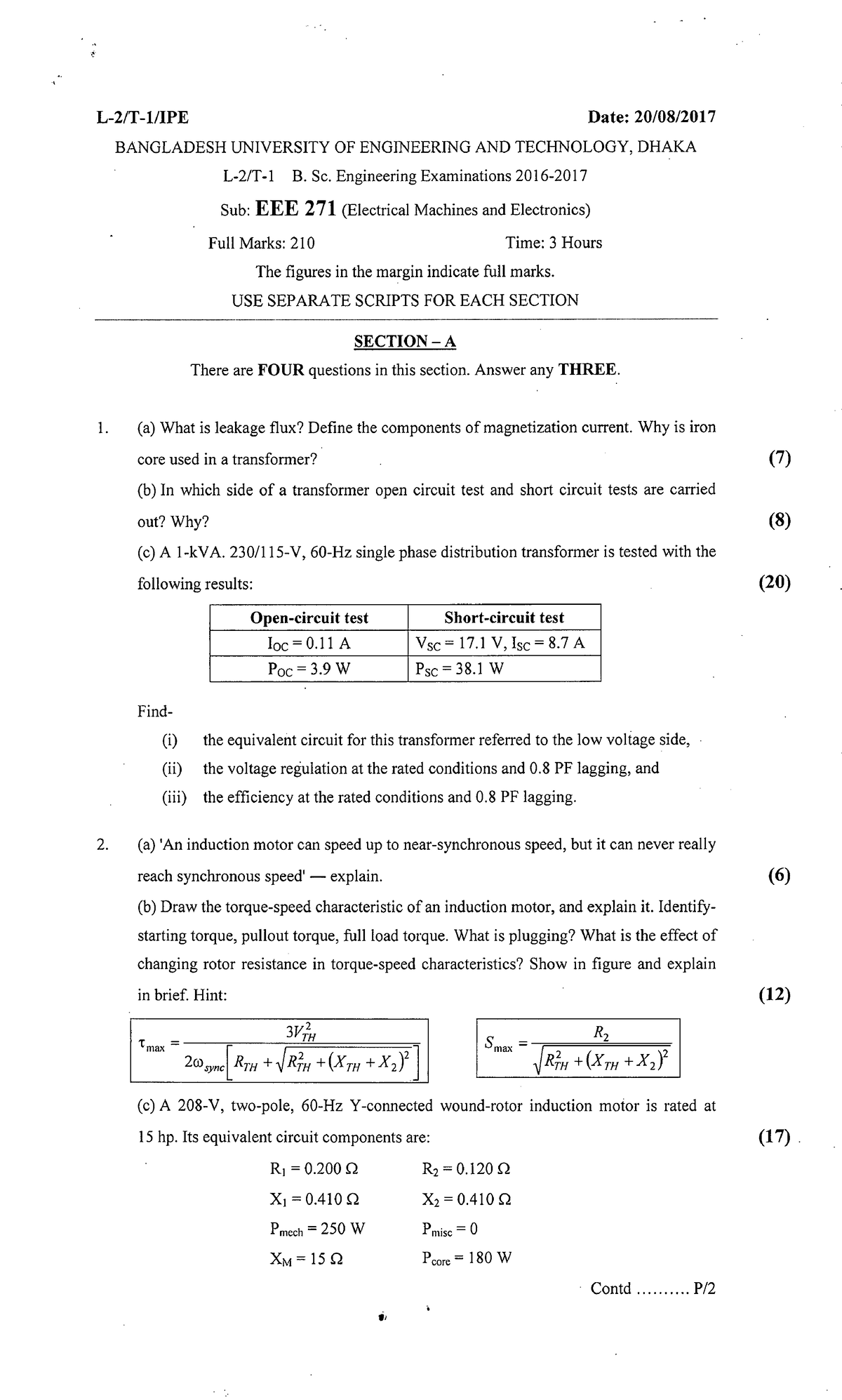 IPE L-2,T-1 (2016-2017 ) -~ L-2/T-lIIPE Date: 20/08/ BANGLADESH UNIVERSITY OF ENGINEERING AND ...