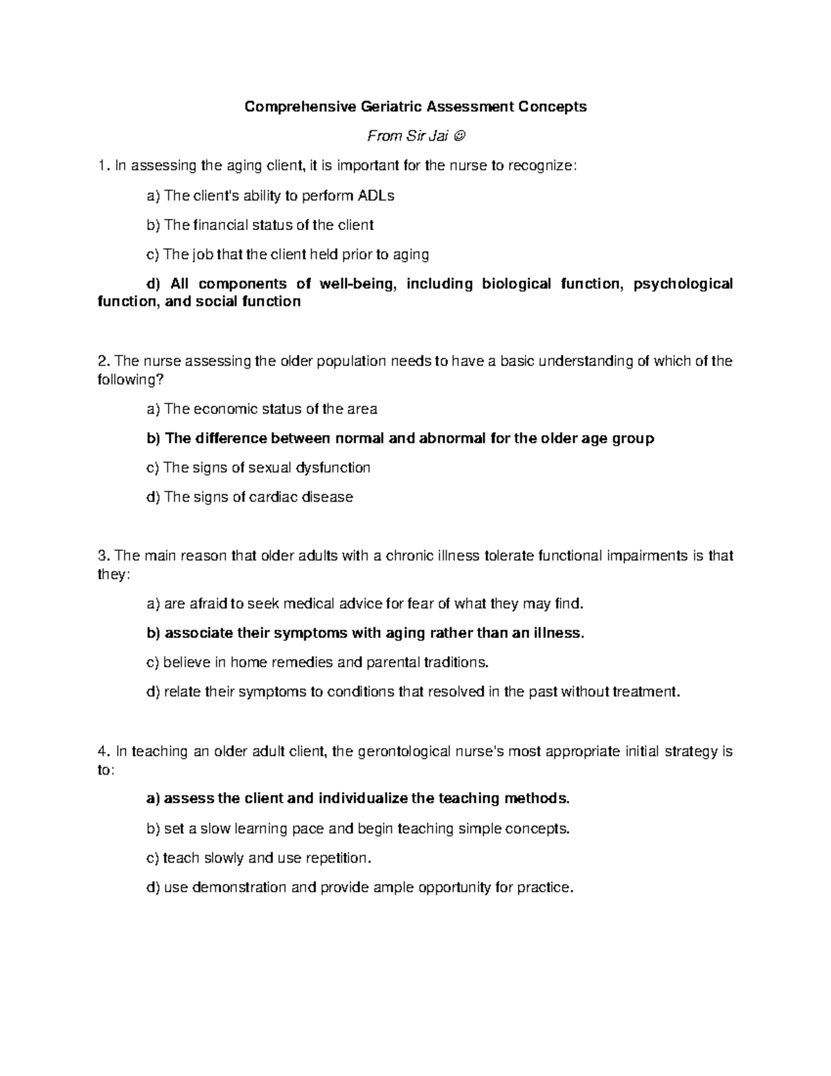 10 Items Comprehensive Geriatric Assessment Concepts - Comprehensive ...