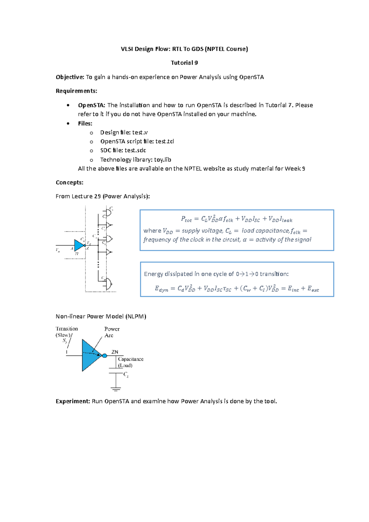 Tutorial-9 - VLSI Design Flow: RTL To GDS (NPTEL Course) Tutorial 9 ...