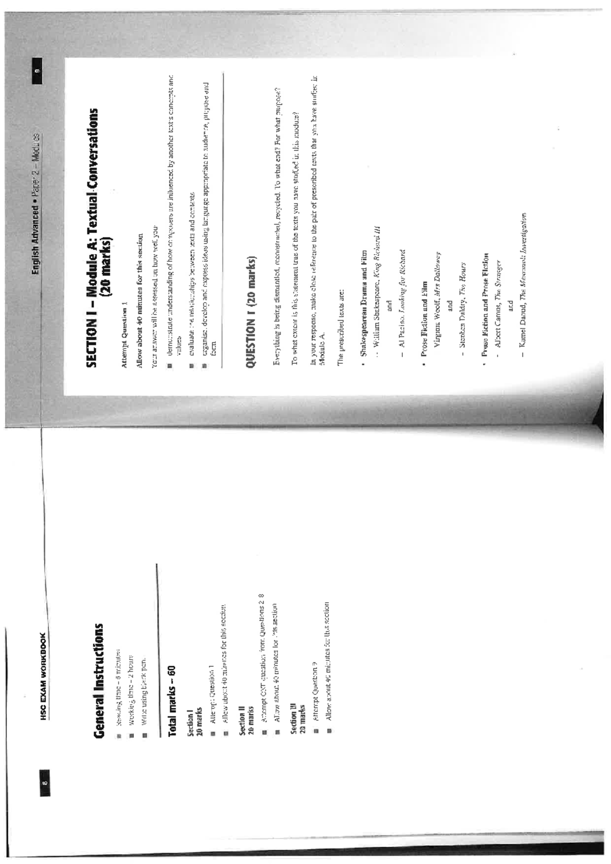 2019 HSC Band 6 samples - English Advanced Paper 2 Modules 9 HSC EXAM ...