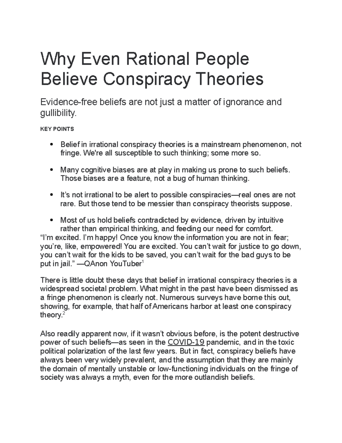 Why Even Rational People Believe Conspiracy Theories - Why Even ...