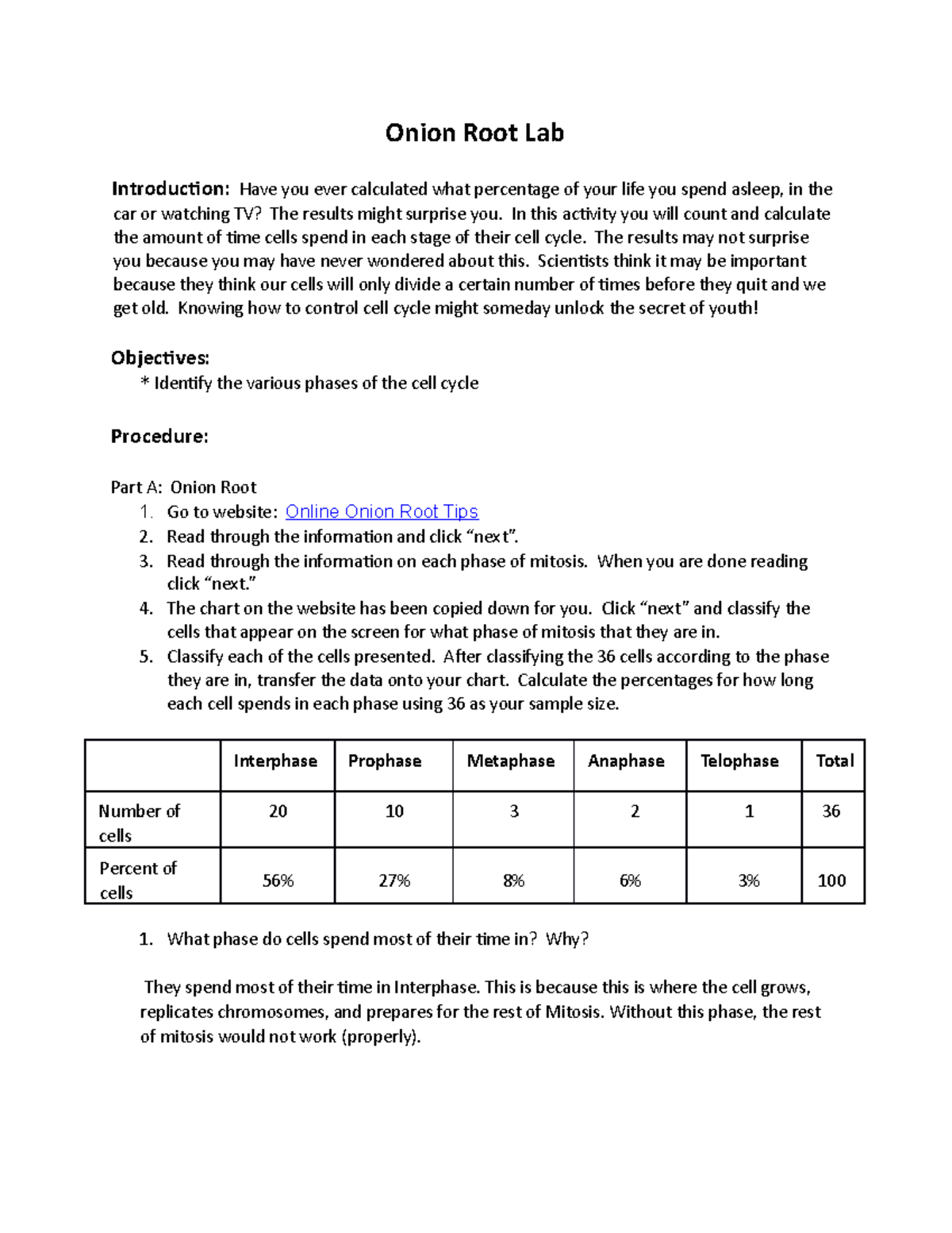 Onion root lab - Onion Root Lab Introduction: Have you ever calculated ...