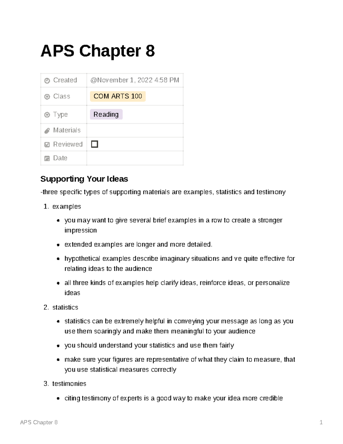 APS Chapter 8 - examples you may want to give several brief examples in ...