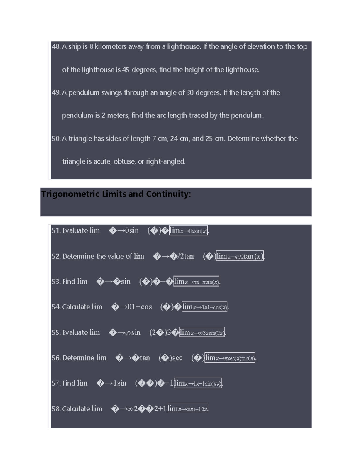 Trigonometry Quiz - A ship is 8 kilometers away from a lighthouse. If ...