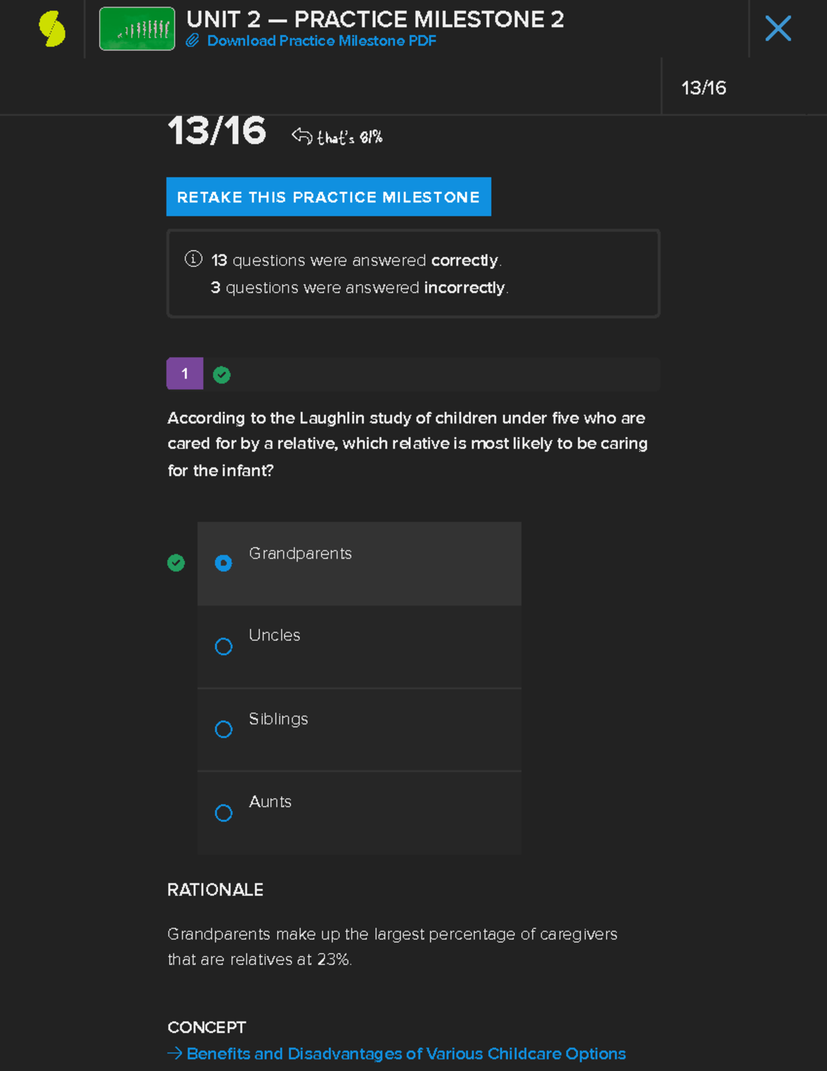 Sophia College Life Span Unit 2 Practice Milestone 2 - 1 CONCEPT → Benefits and Disadvantages of ...