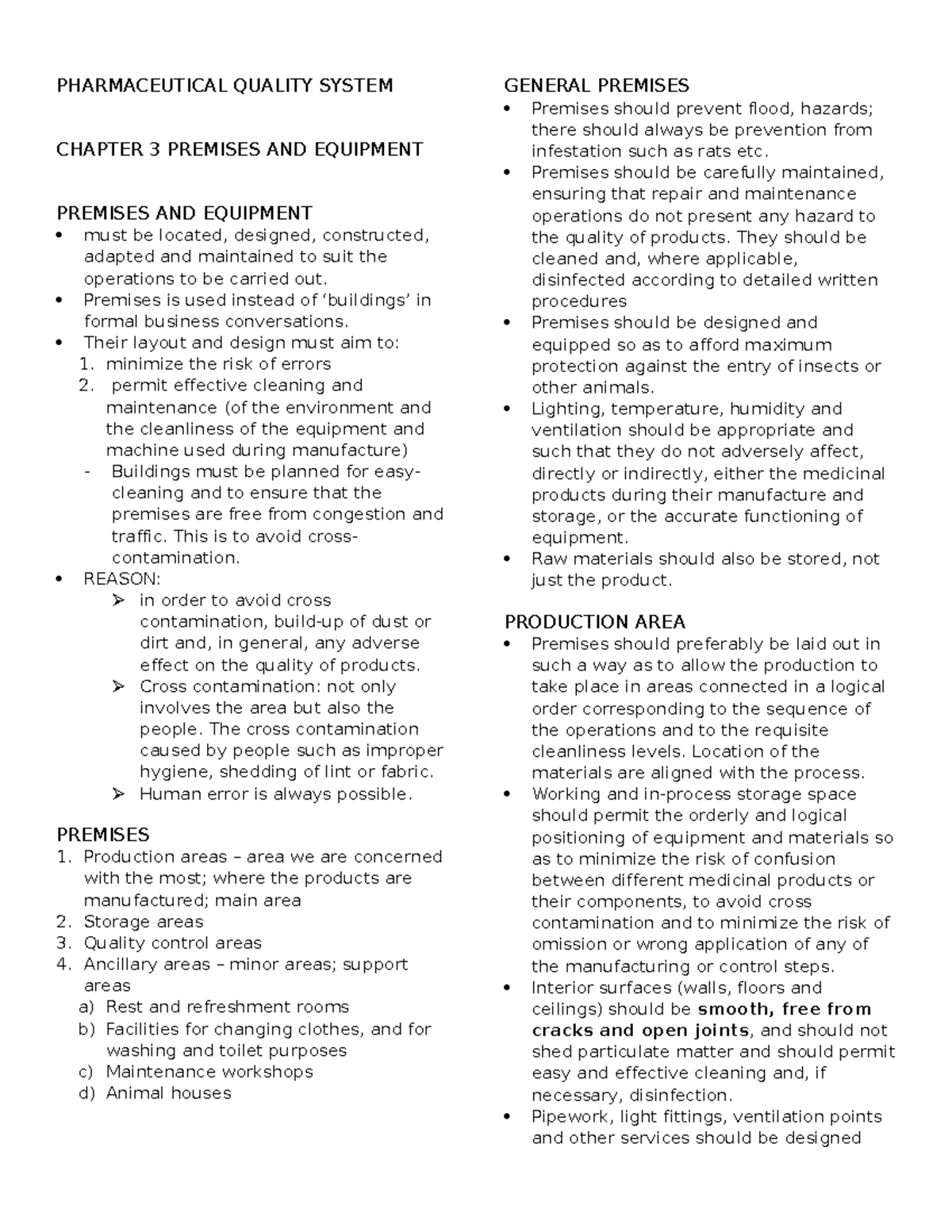 M2- Part 3 - Manufacturing - PHARMACEUTICAL QUALITY SYSTEM CHAPTER 3 ...