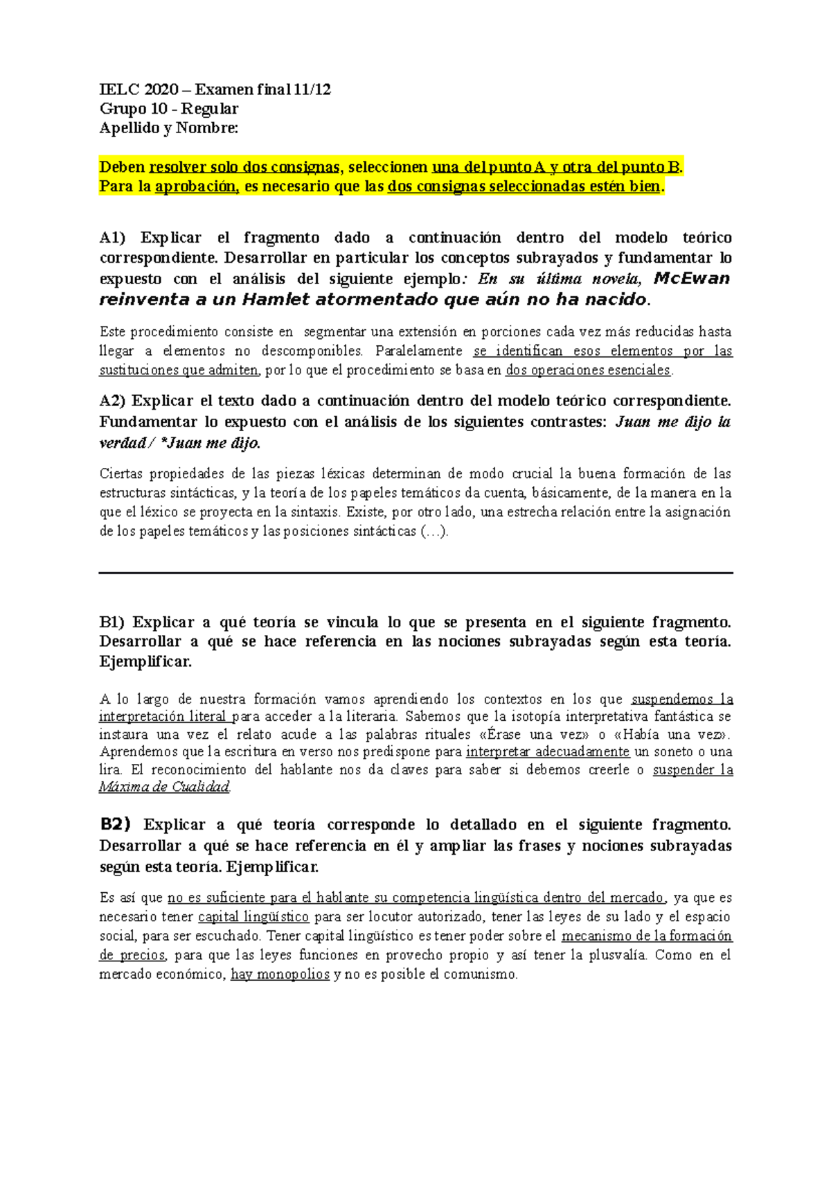 Final Grupo 10-Regular - IELC 2020 – Examen final 11/ Grupo 10 - Regular Apellido y Nombre ...