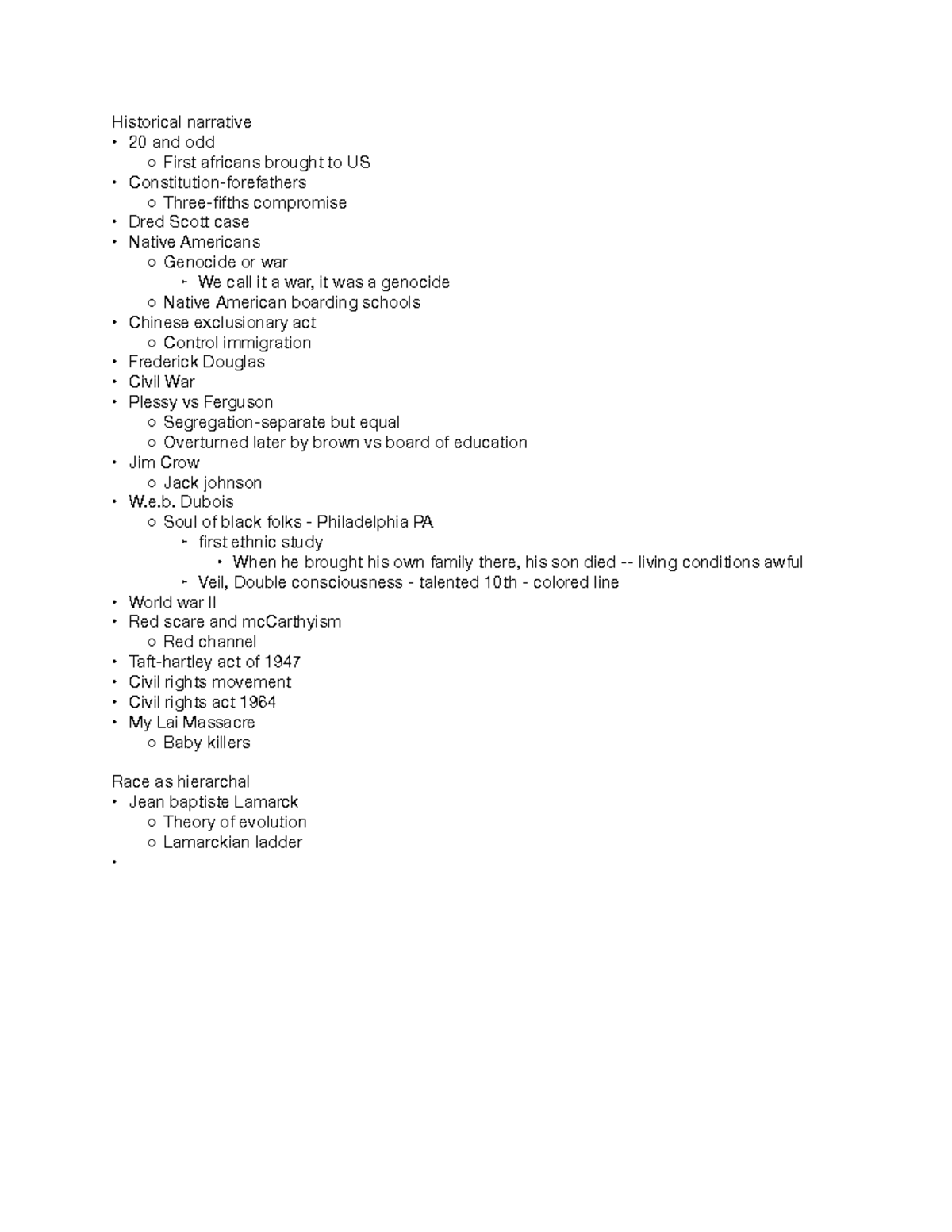 Race, dis notes - ucr - Historical narrative • 20 and odd First ...