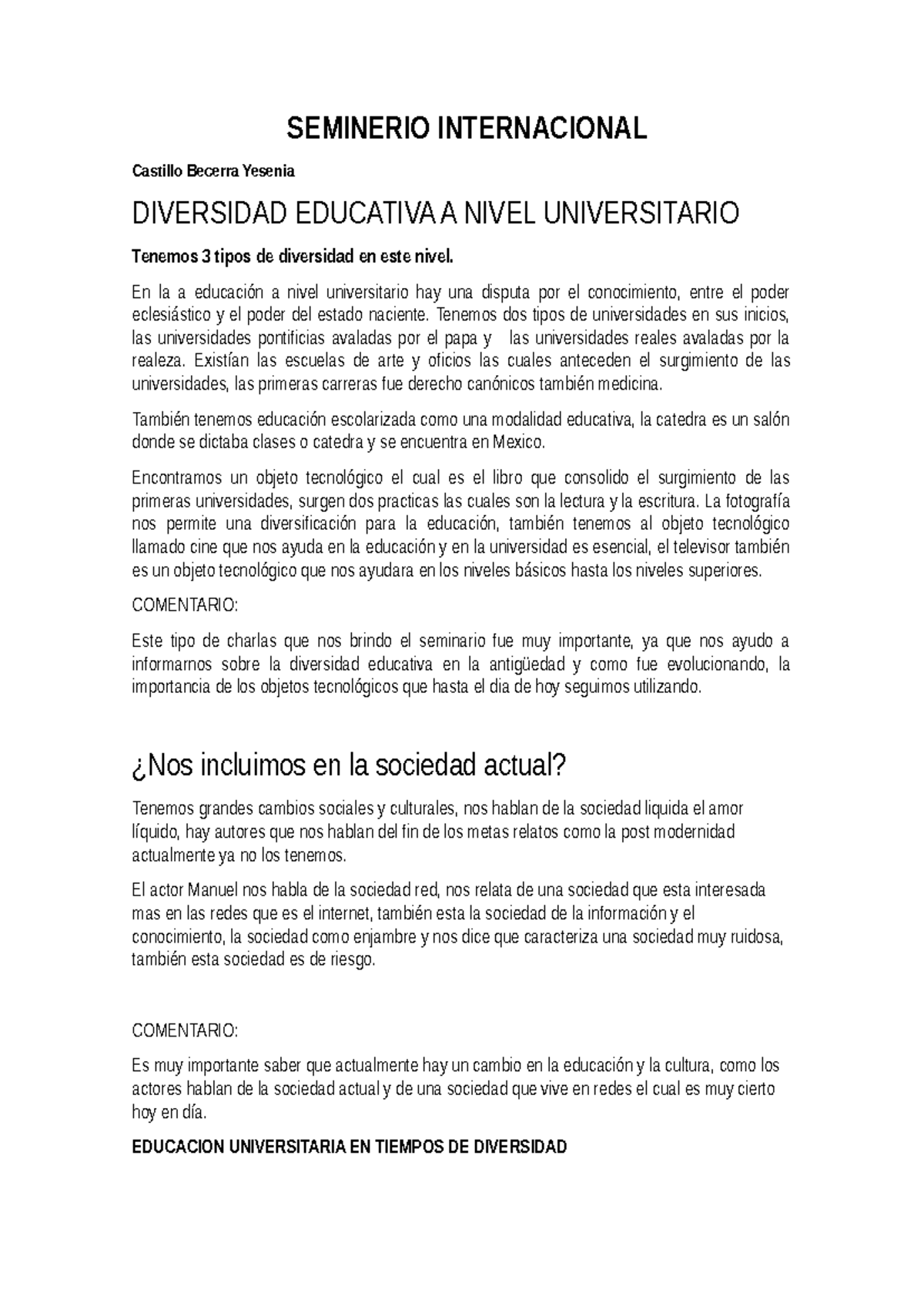 Seminerio Internacional CE - SEMINERIO INTERNACIONAL Castillo Becerra ...
