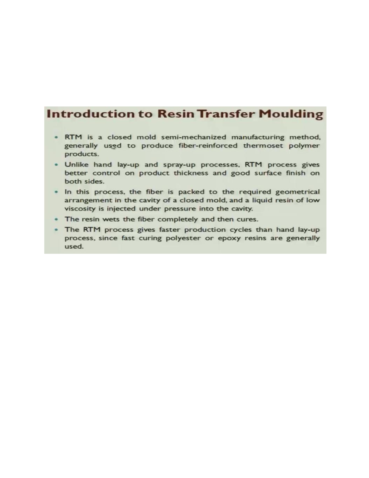 RTM - nothing - Introduction to Resin Transfer Moulding RTM is a closed ...