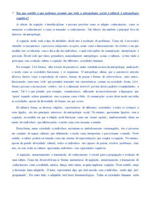 Exame normal CC - Tim Ingold recusa o argumento inatista ou nativista ...