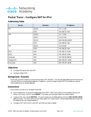 4.1.4-packet-tracer-acl-demonstration (DONE) - Packet Tracer - Access Control List Demonstration ...
