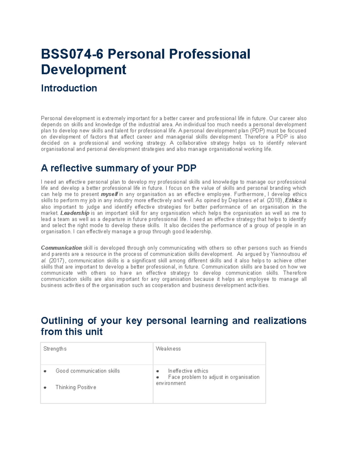 BSS074 - fcvgbn - BSS074-6 Personal Professional Development ...